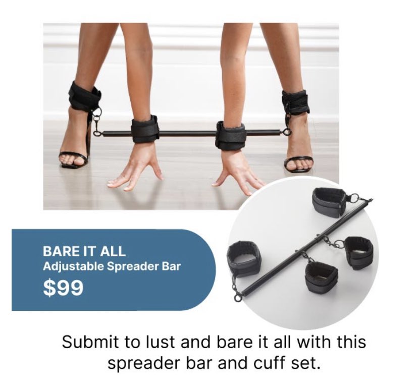 Bare It All Spreader Bar Pure Romance By Melanie